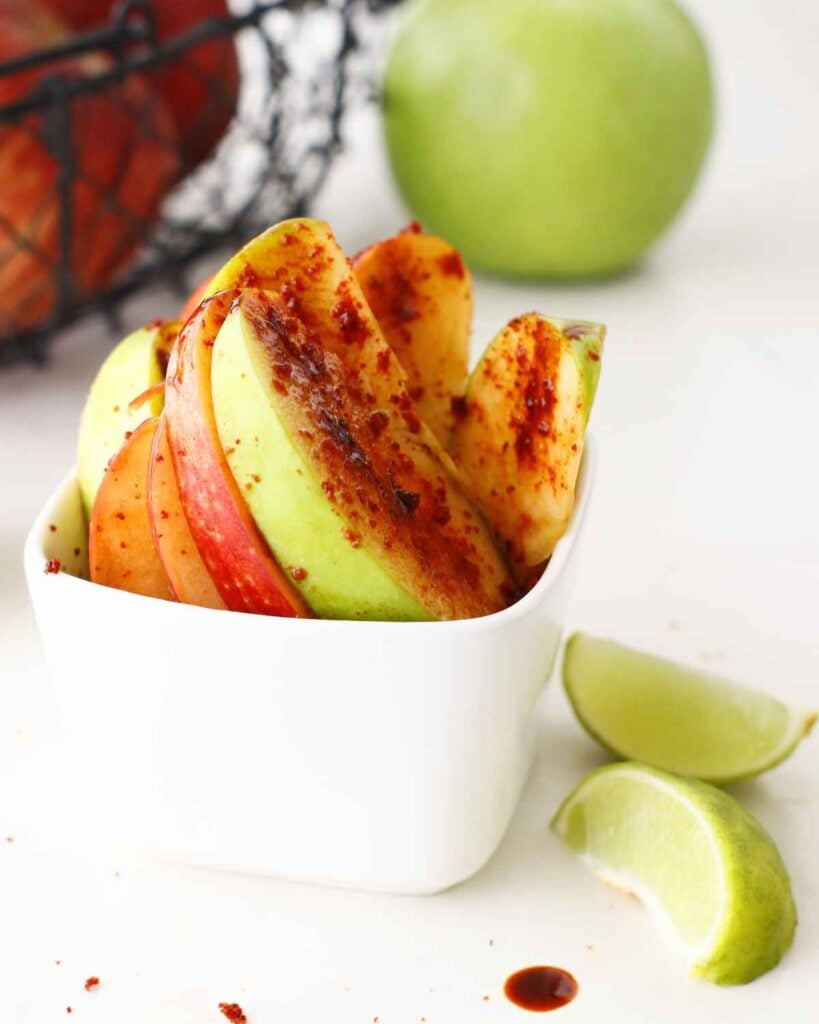 Apples with Tajin and Chamoy